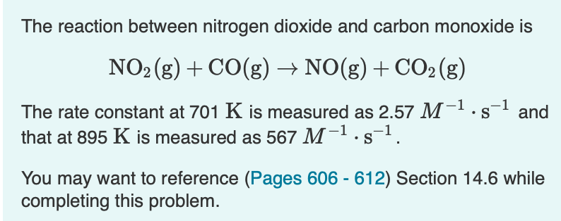 Solved The reaction between nitrogen dioxide and carbon | Chegg.com