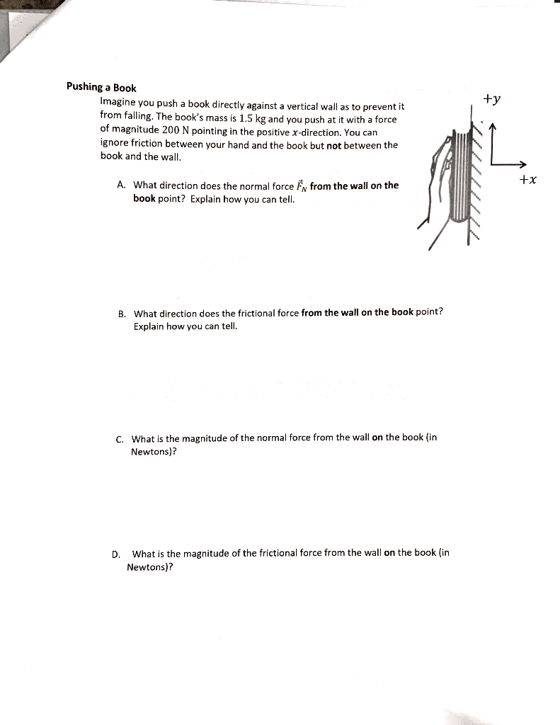 Solved Pushing a Book Imagine you push a book directly | Chegg.com