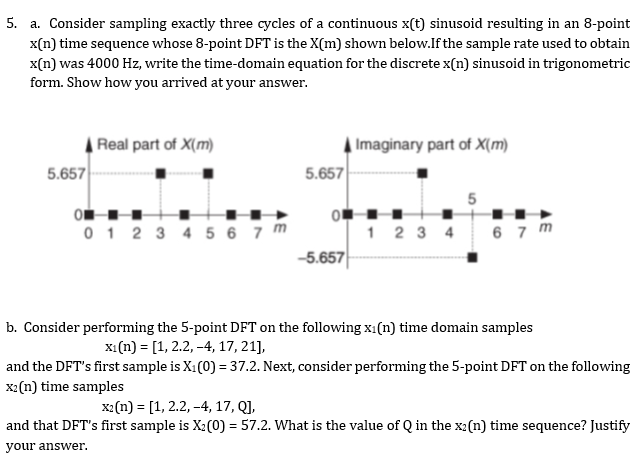 Solved 5. a. Consider sampling exactly three cycles of a | Chegg.com