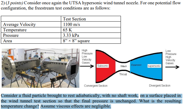 Solved 2) (3 points) Consider once again the UTSA hypersonic | Chegg.com