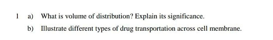 Solved 1 a) What is volume of distribution? Explain its | Chegg.com