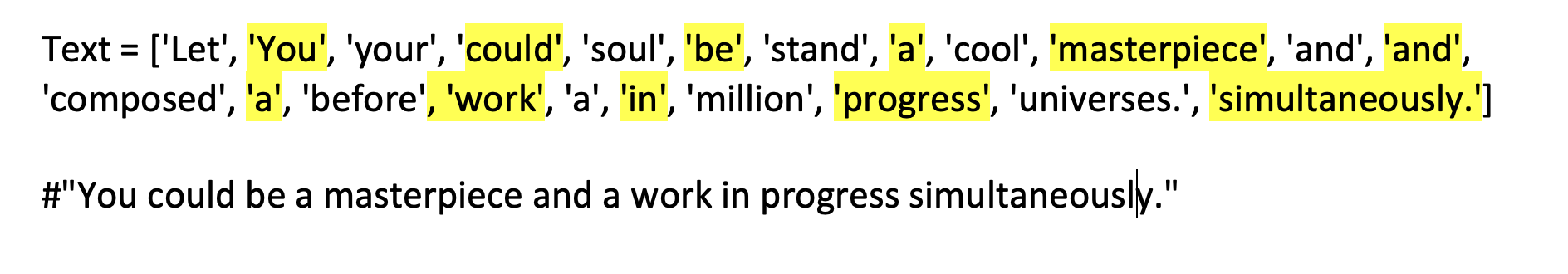 Solved Can anyone help me print the part of list (highlight | Chegg.com