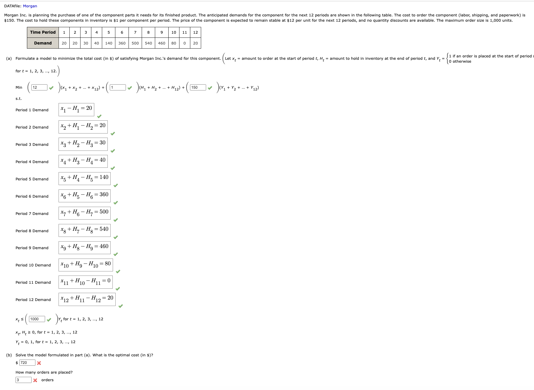 Solved DATAfile: Morganfor | Chegg.com
