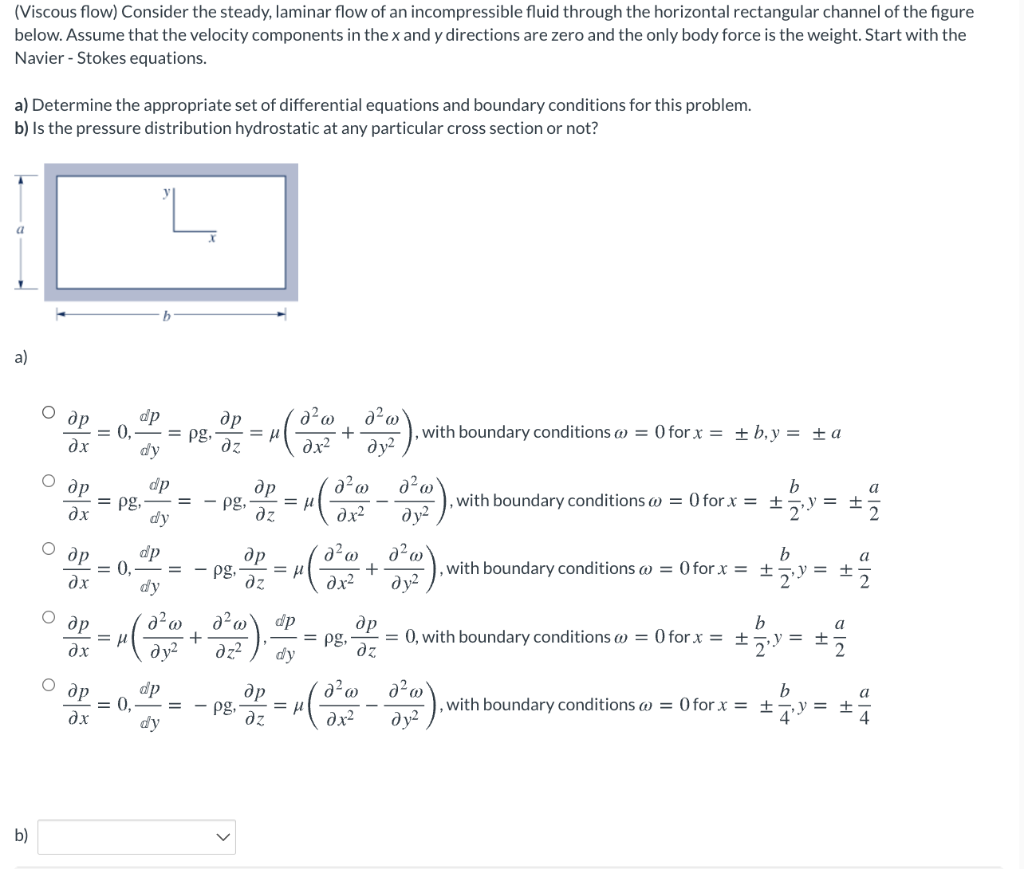 Solved (Viscous flow) Consider the steady, laminar flow of | Chegg.com
