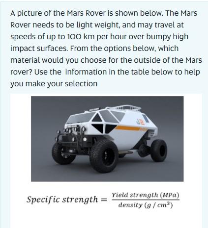 Solved A picture of the Mars Rover is shown below. The Mars | Chegg.com
