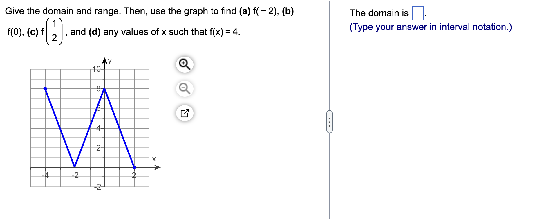 Solved Give the domain and the range of the function in the | Chegg.com