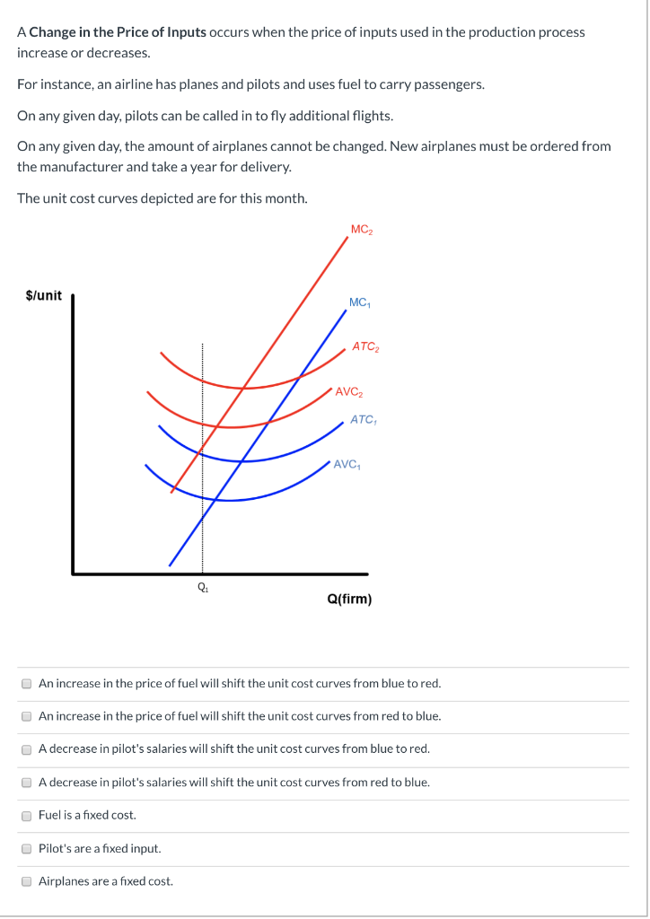 Solved The unit costs curves used in lecture are short term | Chegg.com