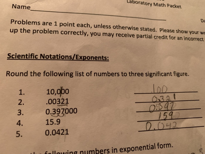 Solved MLTC 101 Laboratory Math Packet Name Date Problems | Chegg.com