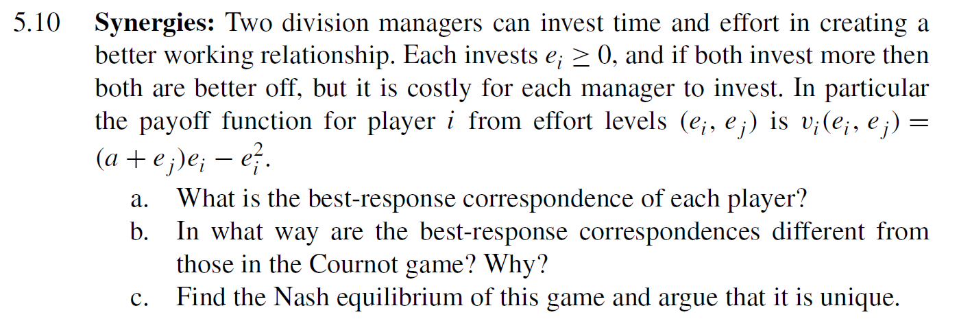 Solved 5.10 Synergies: Two division managers can invest time | Chegg.com