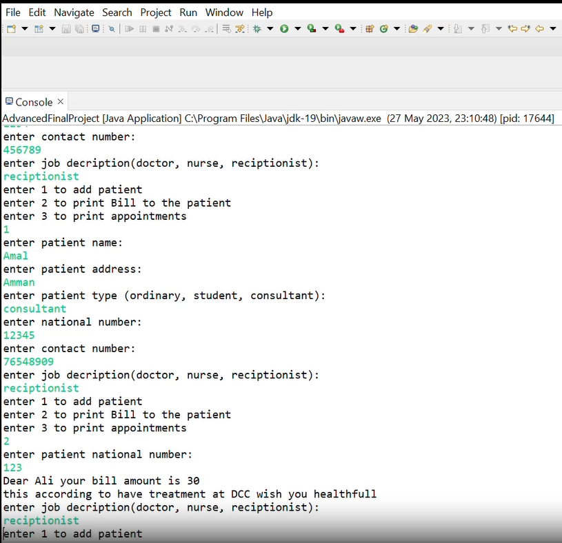 Solved Java code Scenario: A dental care clinic (DCC) at | Chegg.com