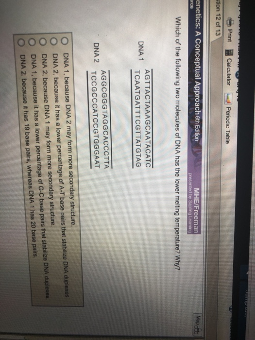 Solved Print CalculatorPeriodic Table tion 12 of 13 enetics: | Chegg.com