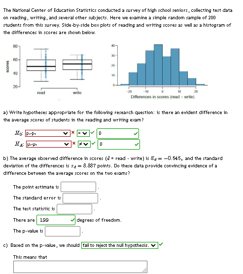 Solved The National Center of Education Statistics conducted | Chegg.com