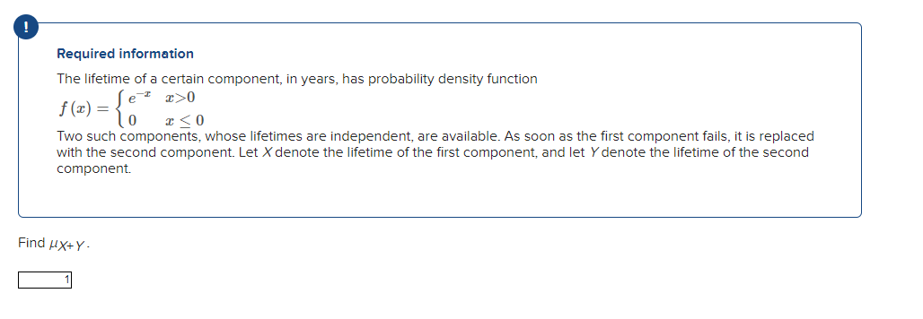 Solved !Required informationThe lifetime of a certain | Chegg.com