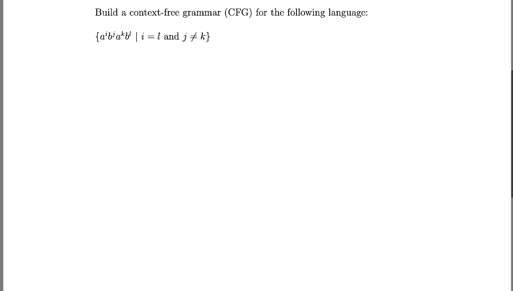 Solved Build a context-free grammar (CFG) for the following | Chegg.com