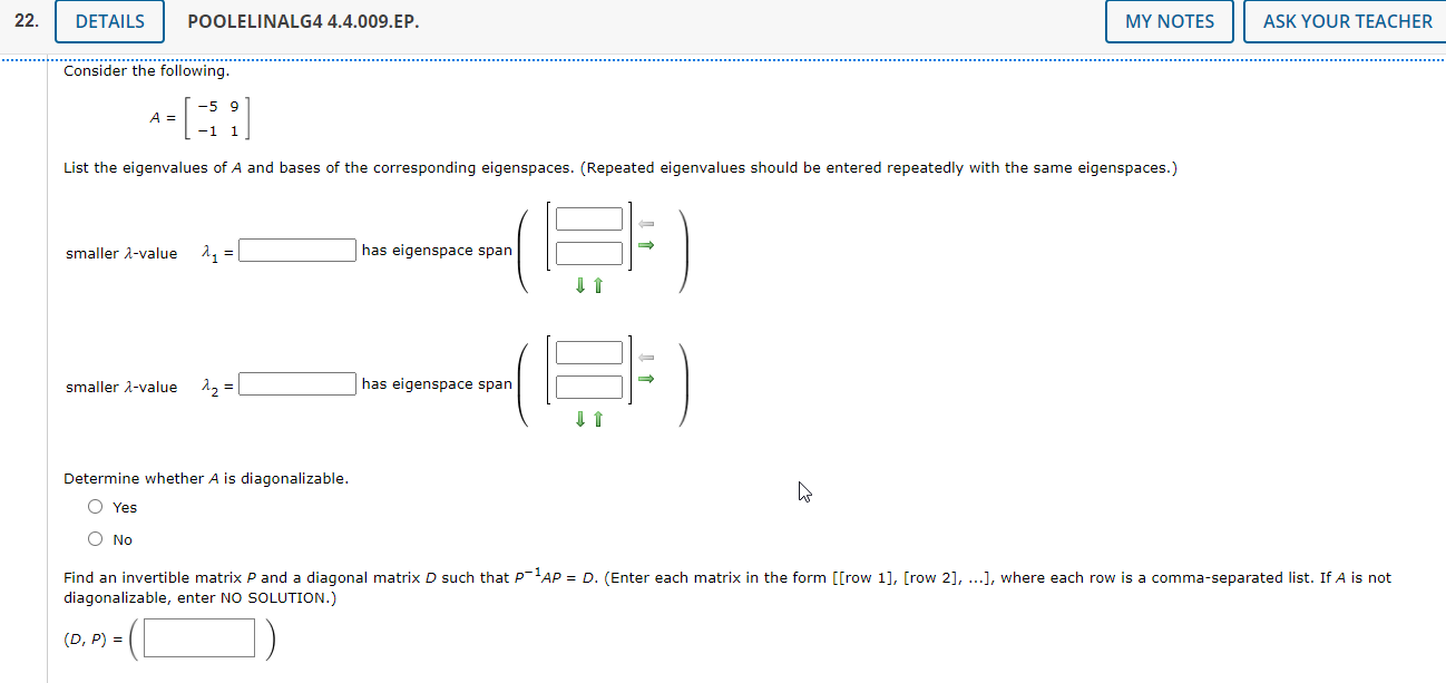 Solved 21. DETAILS LARLINALG8 4.3.037. Determine whether the | Chegg.com