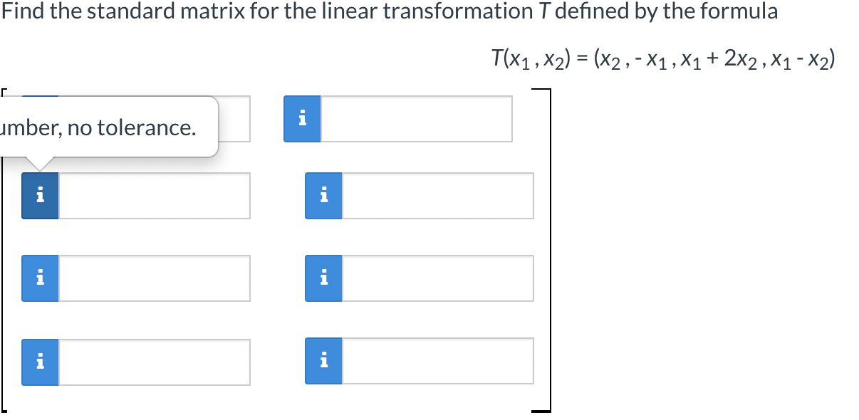 Solved Find the standard matrix for the linear | Chegg.com