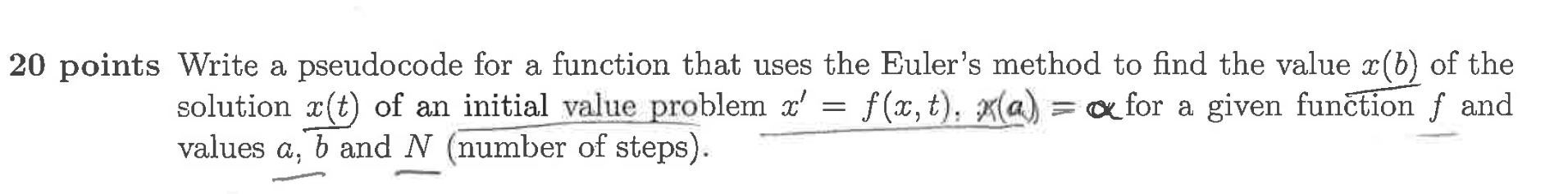 Solved 20 points Write a pseudocode for a function that uses | Chegg.com