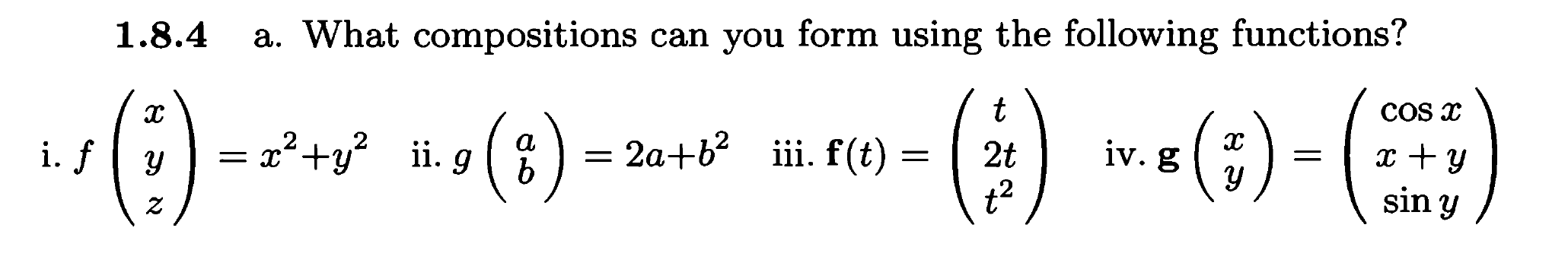 Solved 1.8.4 a. What compositions can you form using the | Chegg.com