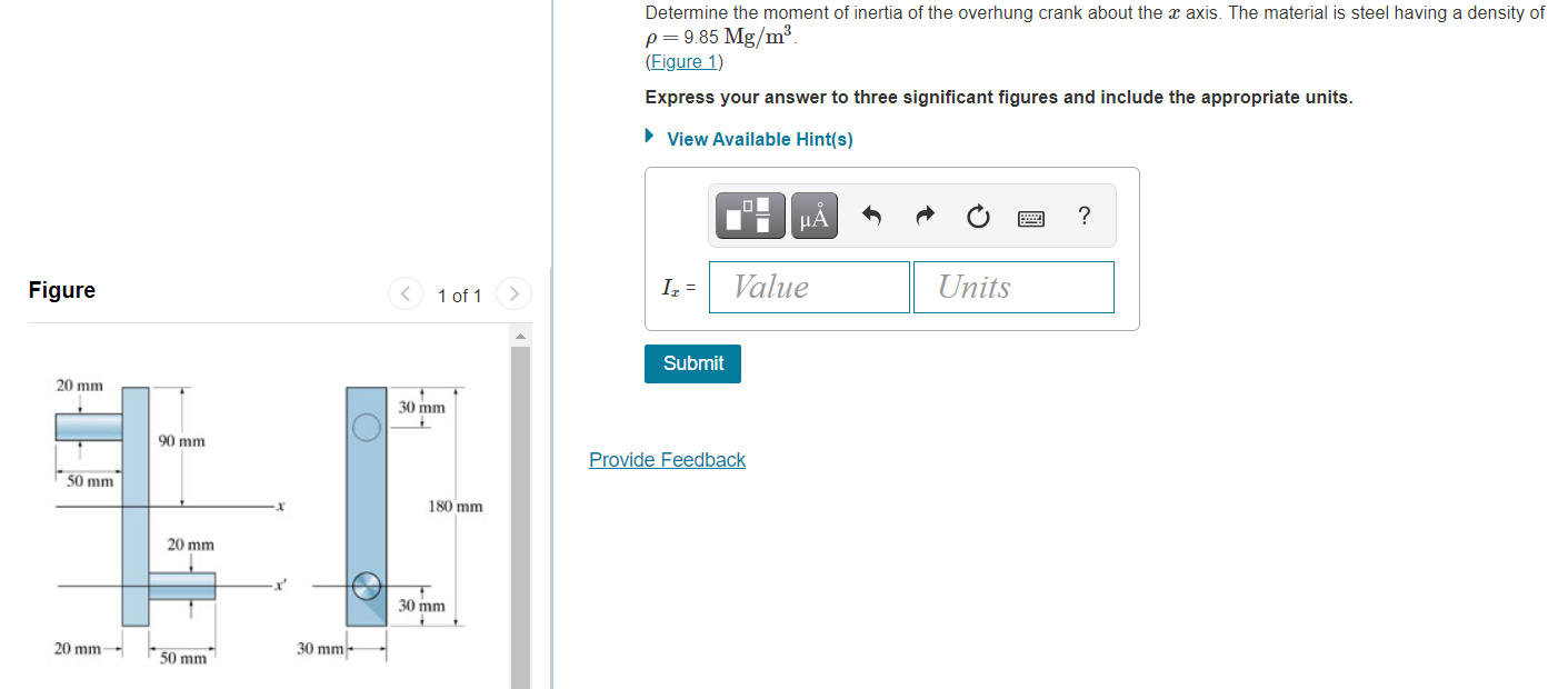 Solved Determine the moment of inertia of the overhung crank | Chegg.com