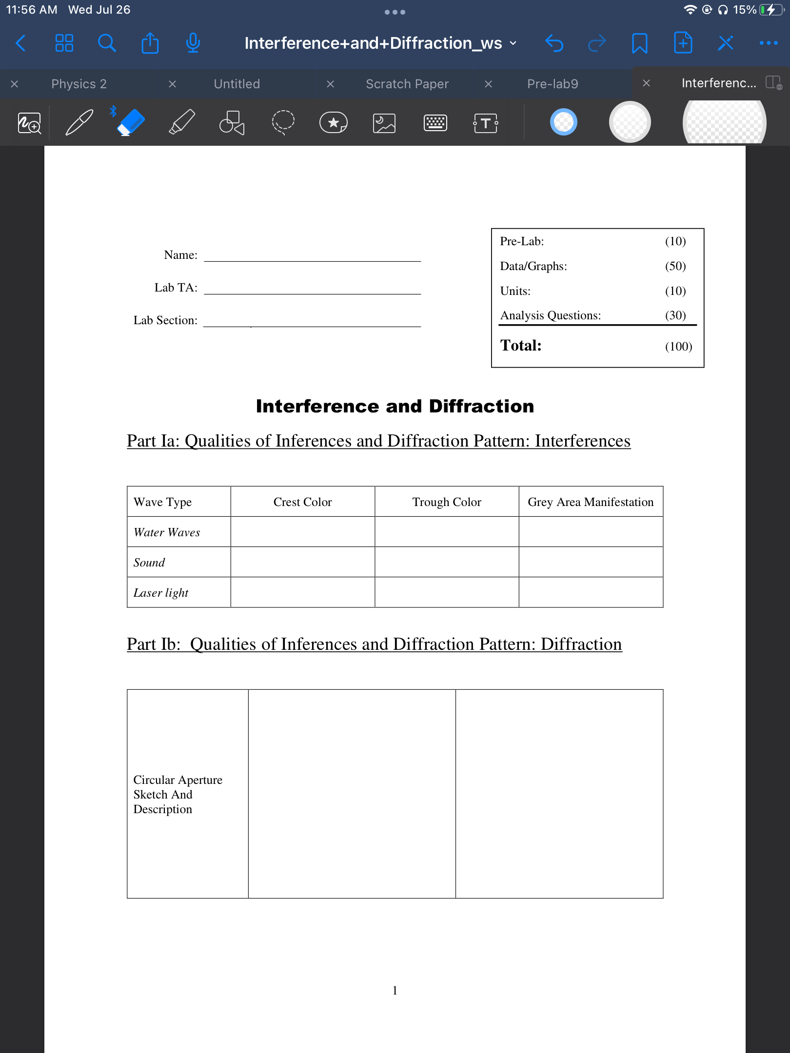 Interference and Diffraction Part Ia: Qualities of | Chegg.com