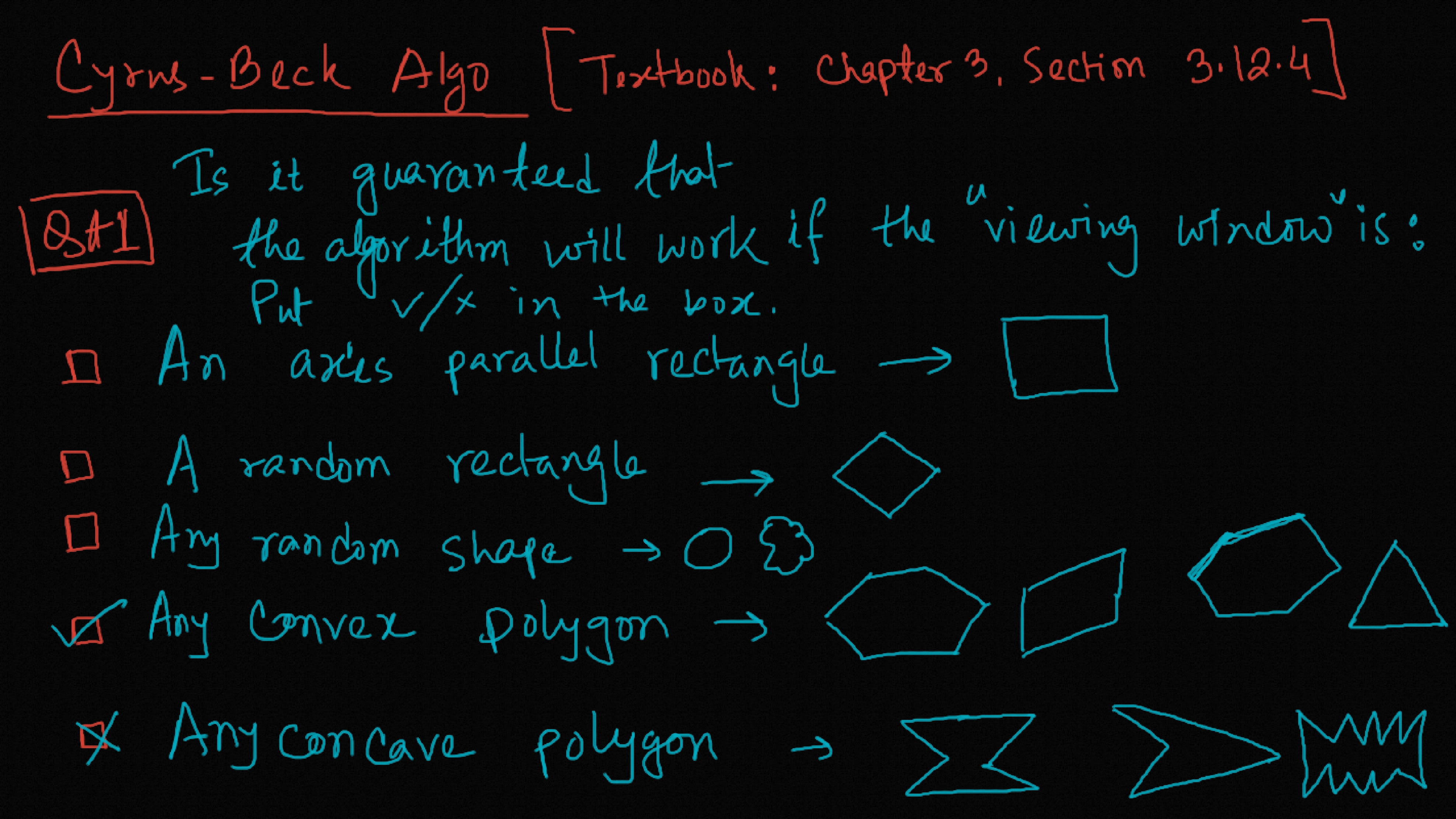 u ㅁ Cyrus-Beck Algo [Textbook : Chapter 3, Section | Chegg.com