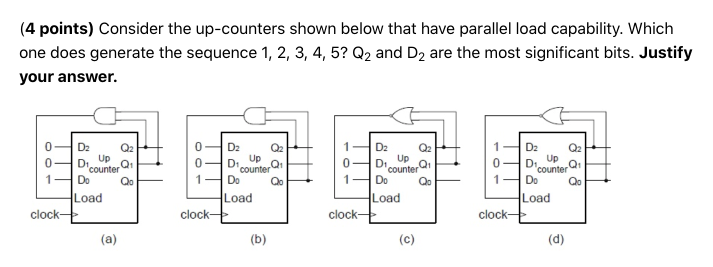 Solved (4 points) Consider the up-counters shown below that | Chegg.com