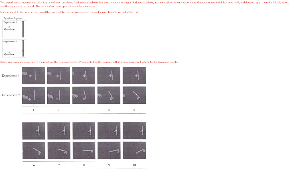 Two experiments are performed with a puck and a rod | Chegg.com