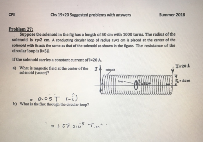 Solved Suppose The Solenoid In The Fig Has A Length Of 50 Cm 