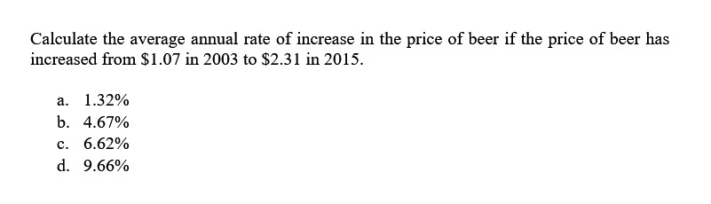Solved Calculate the average annual rate of increase in the | Chegg.com