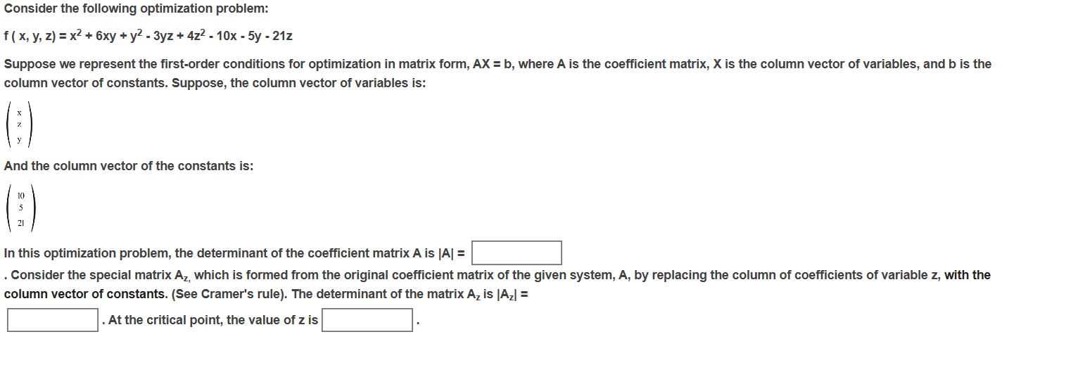 Solved Consider the following optimization problem: f(x, y, | Chegg.com