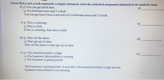 Solved Given that p and q each represents a simple | Chegg.com