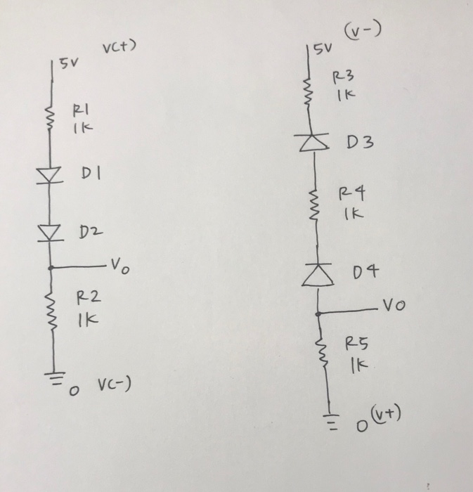 Solved For the 2 circuits shown determine V0 and the | Chegg.com