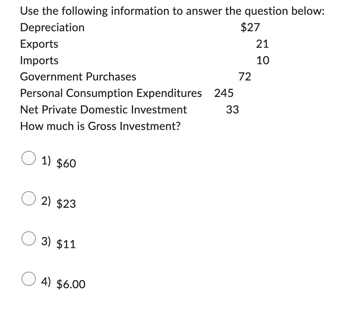 Solved Use the following information to answer the question | Chegg.com