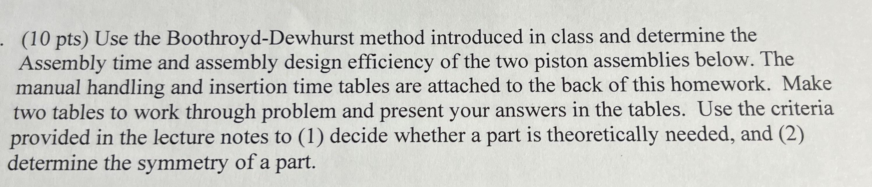 Solved . (10 pts) Use the Boothroyd-Dewhurst method | Chegg.com