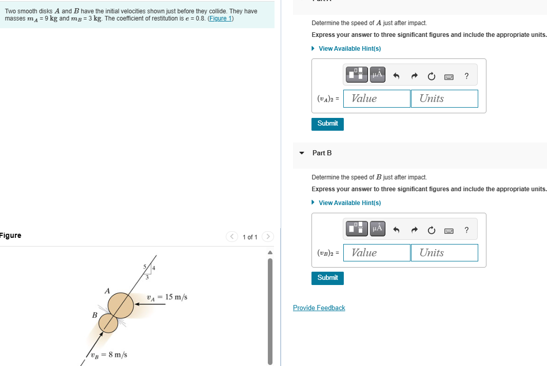 Solved Two smooth disks A and B ﻿have the initial velocities | Chegg.com