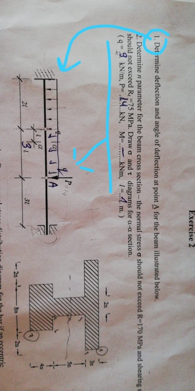 1. Det rmine deflection and angle of deflection at | Chegg.com