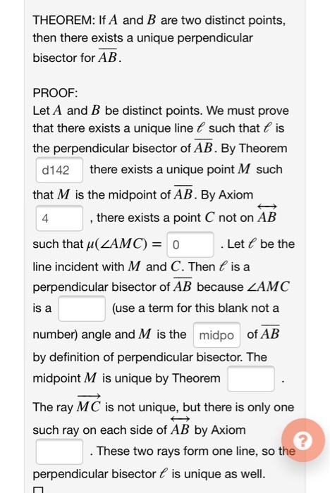 Solved THEOREM: If A and B are two distinct points, then | Chegg.com Solved THEOREM: If A and B are two distinct points, then | Chegg.com