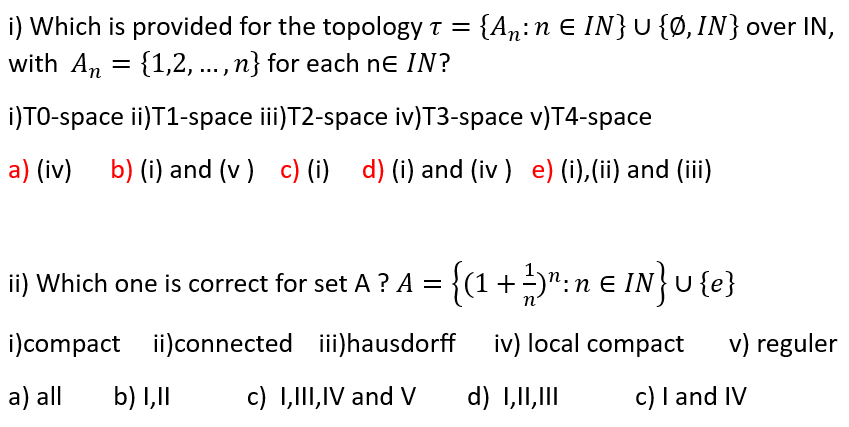 Solved i) Which is provided for the topology | Chegg.com