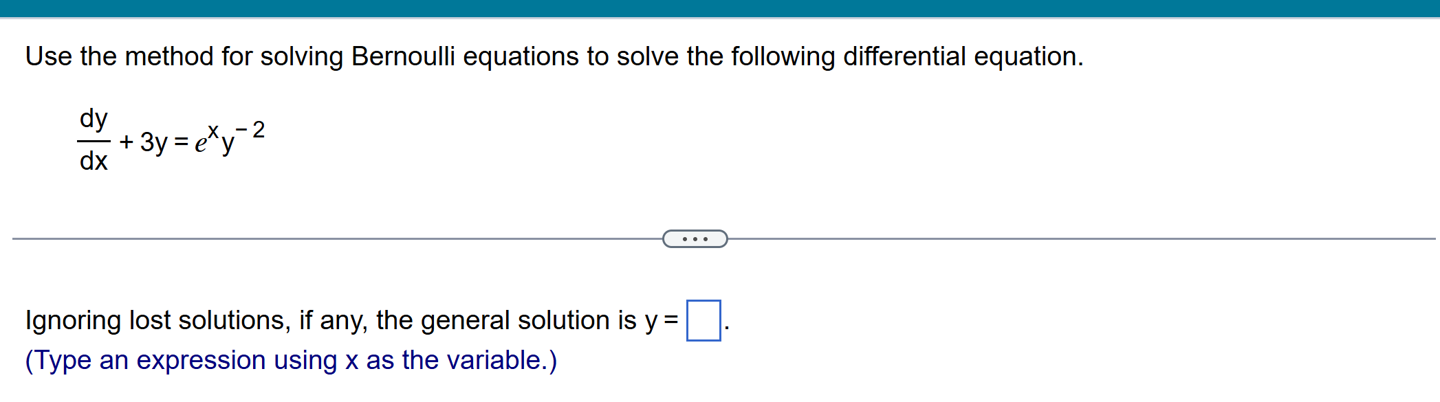 Solved Use the method for solving Bernoulli equations to | Chegg.com