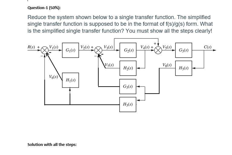 Solved Question-1 (50%): Reduce the system shown below to a | Chegg.com