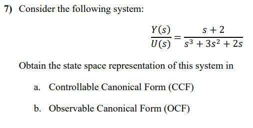Solved 7) Consider the following system: | Chegg.com