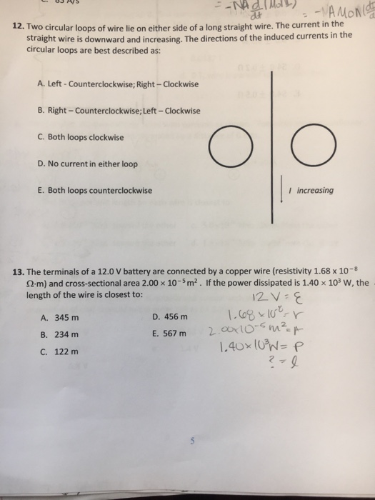 Solved Two circular loops of wire lie on either side of a | Chegg.com
