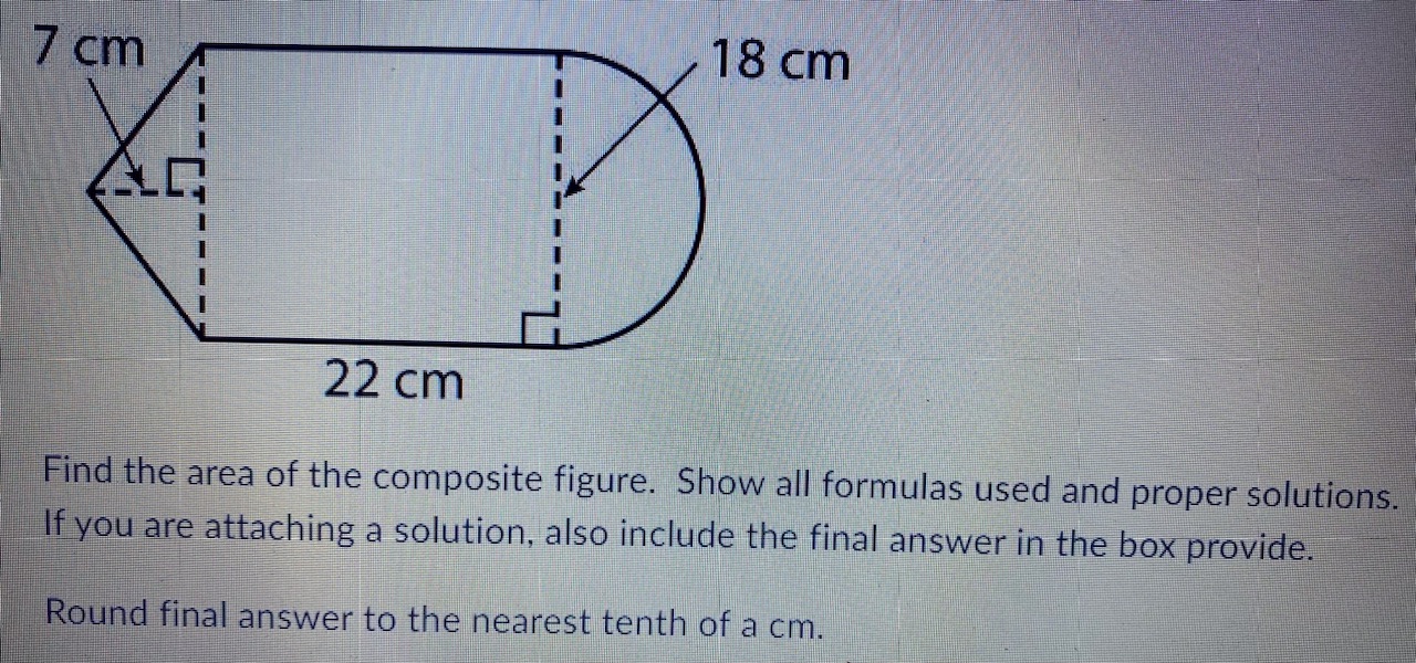 Solved Find the area of the composite figure. Show all | Chegg.com