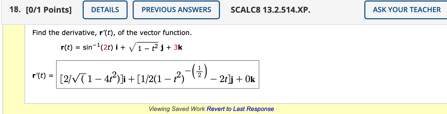 Solved 6. [-12 Points] DETAILS SCALC8 13.1.507.XP. ASK YOUR | Chegg.com