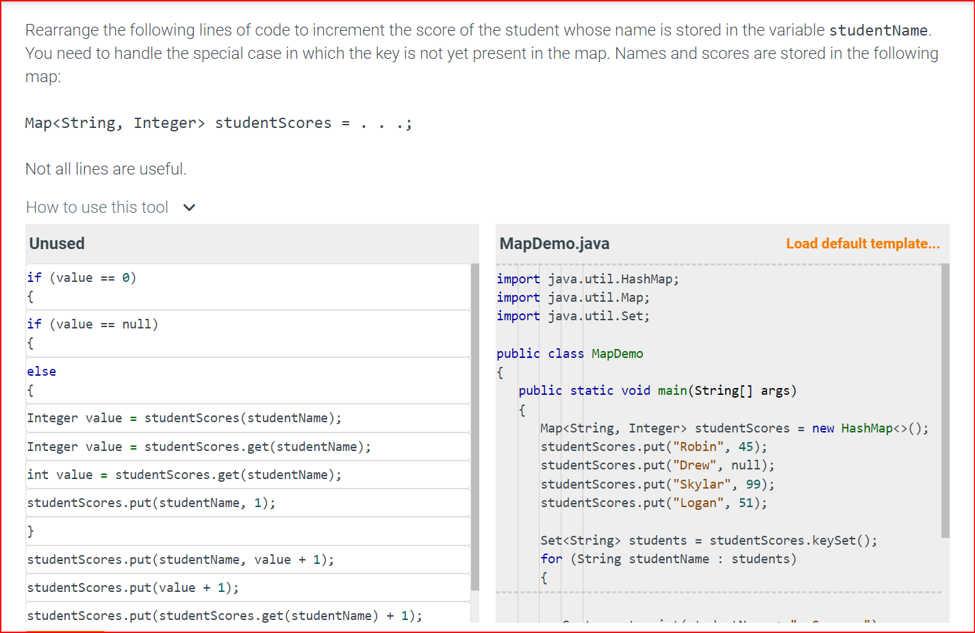 Solved Rearrange the following lines of code to increment | Chegg.com