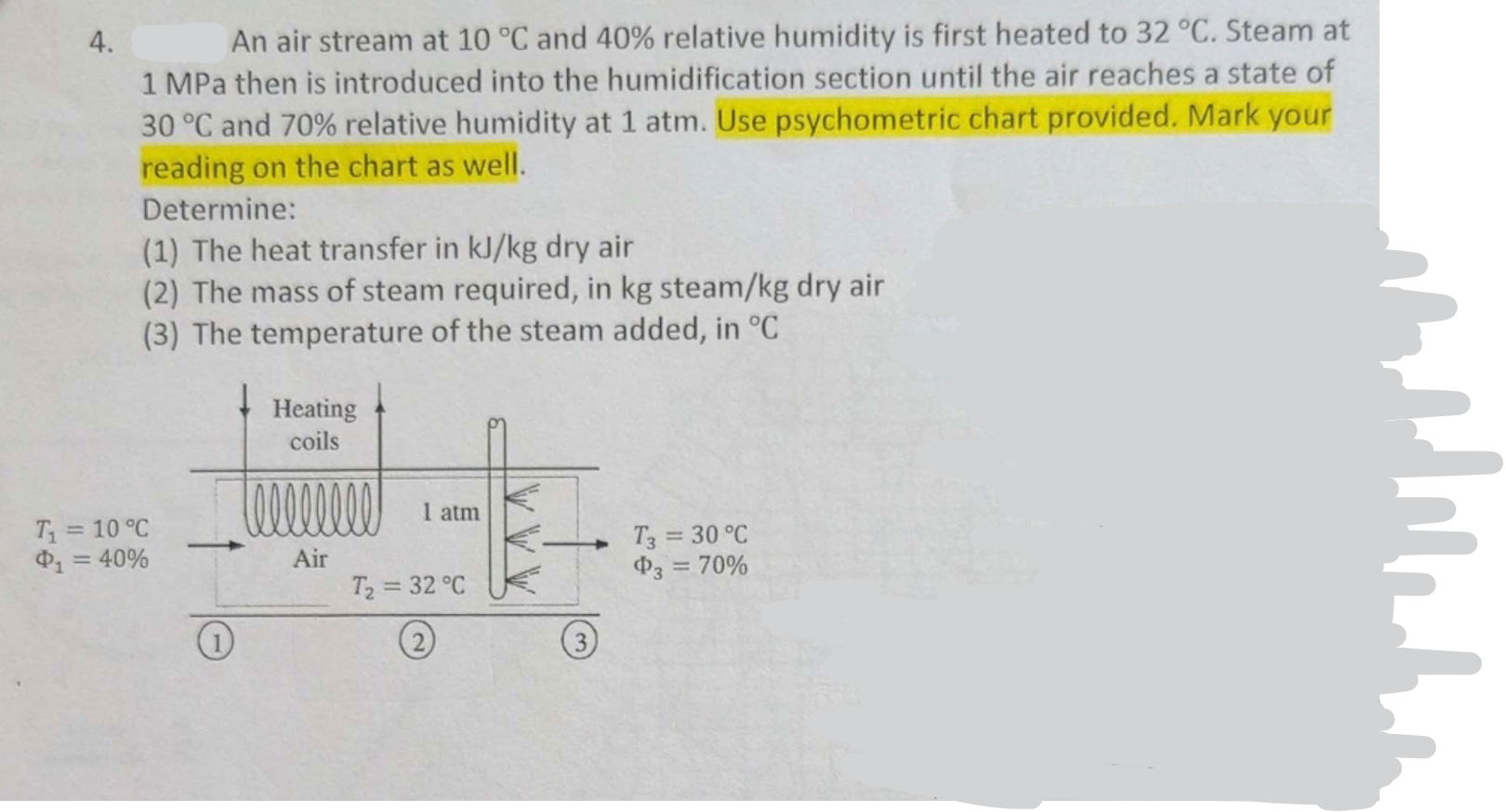 Solved An air stream at 10°C ﻿and 40% ﻿relative humidity is | Chegg.com