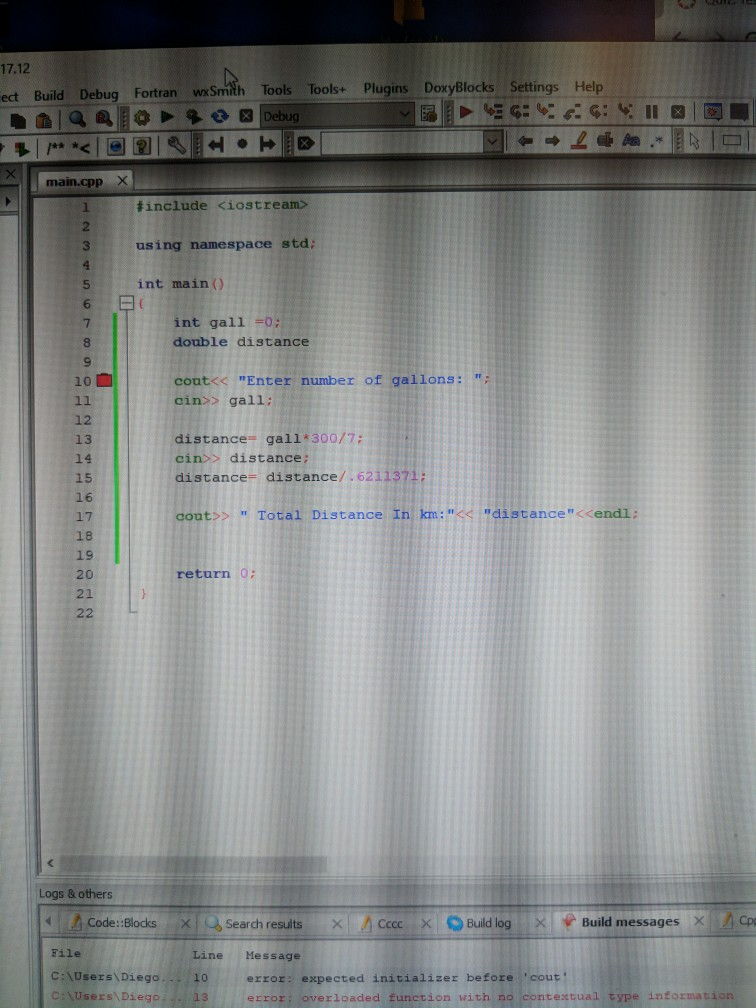 Solved 17.12 ect Build Debug Fortran wxSmith Tools QOBB | Chegg.com