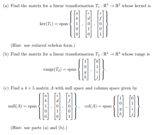 (3) (4 points) A linear transformation T:RM Rn of | Chegg.com