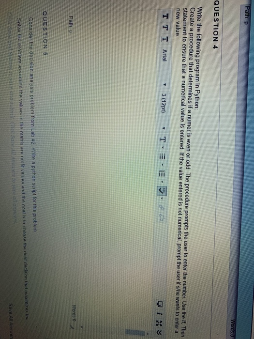 Solved Question 4 Write The Following Program In Python 3235