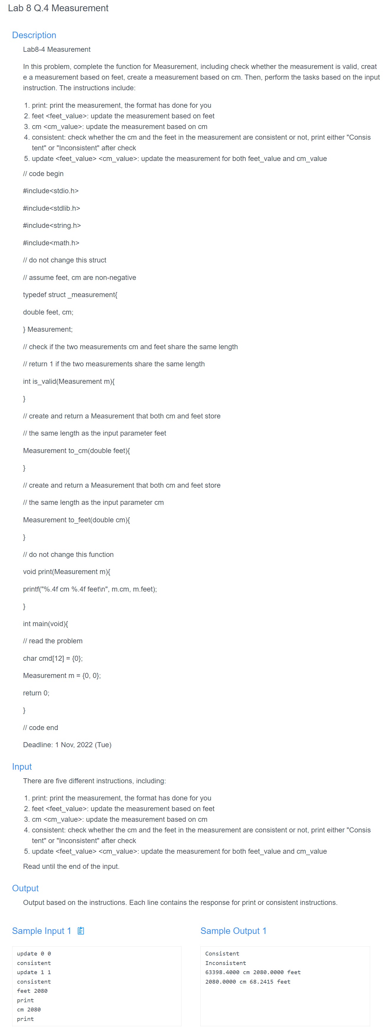 Solved Please answer in C. Lab8-4 Measurement In | Chegg.com